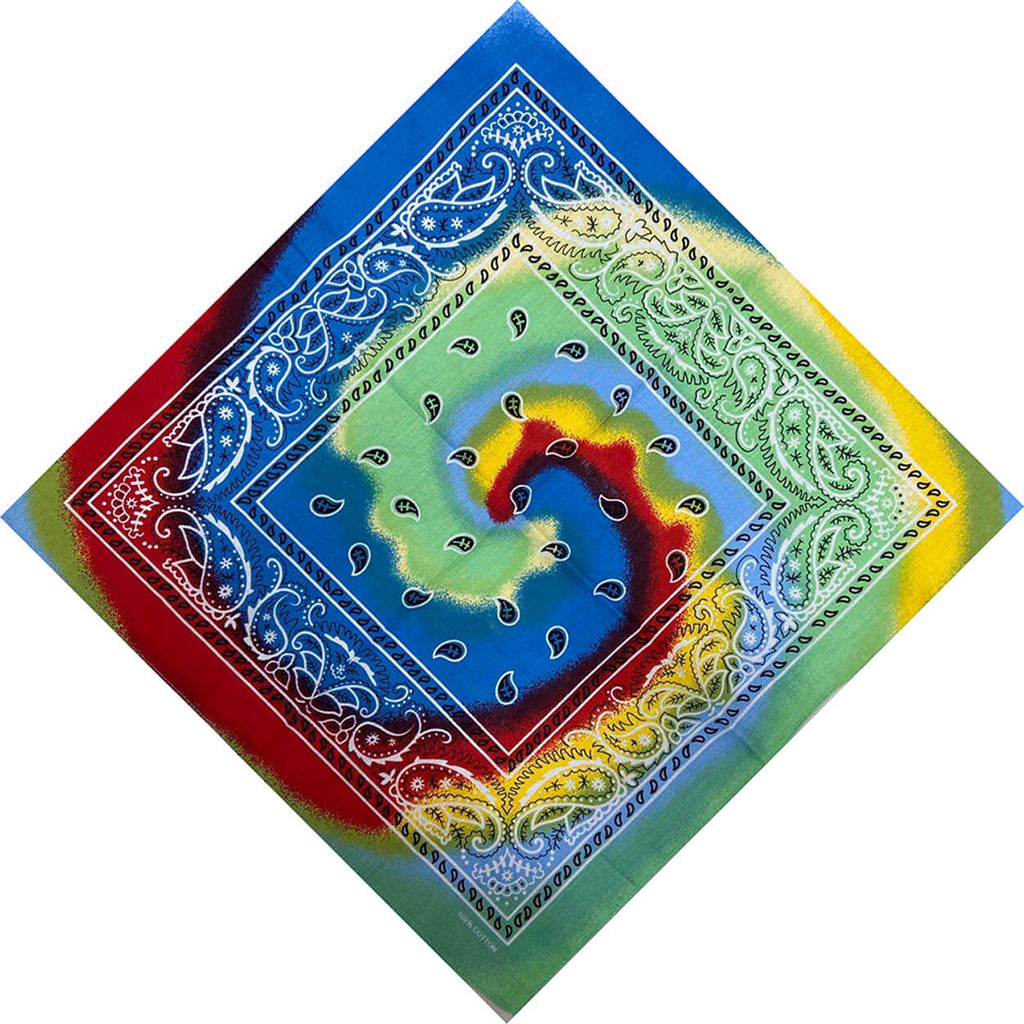 12 Pack Tie Dye Rainbow Bandanas Cotton Colorful Paisley Bandanas Head ...