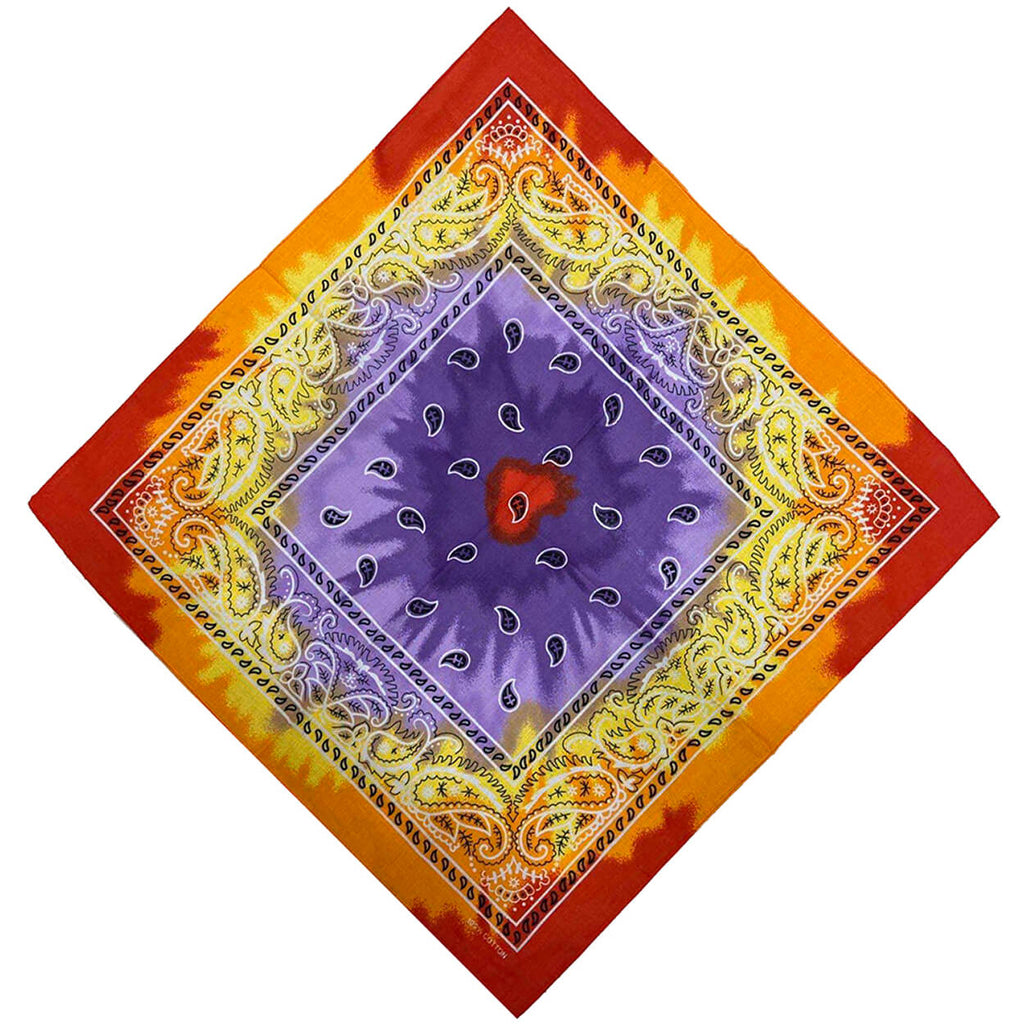 12 Pack Tie Dye Rainbow Bandanas Cotton Colorful Paisley Bandanas Head ...