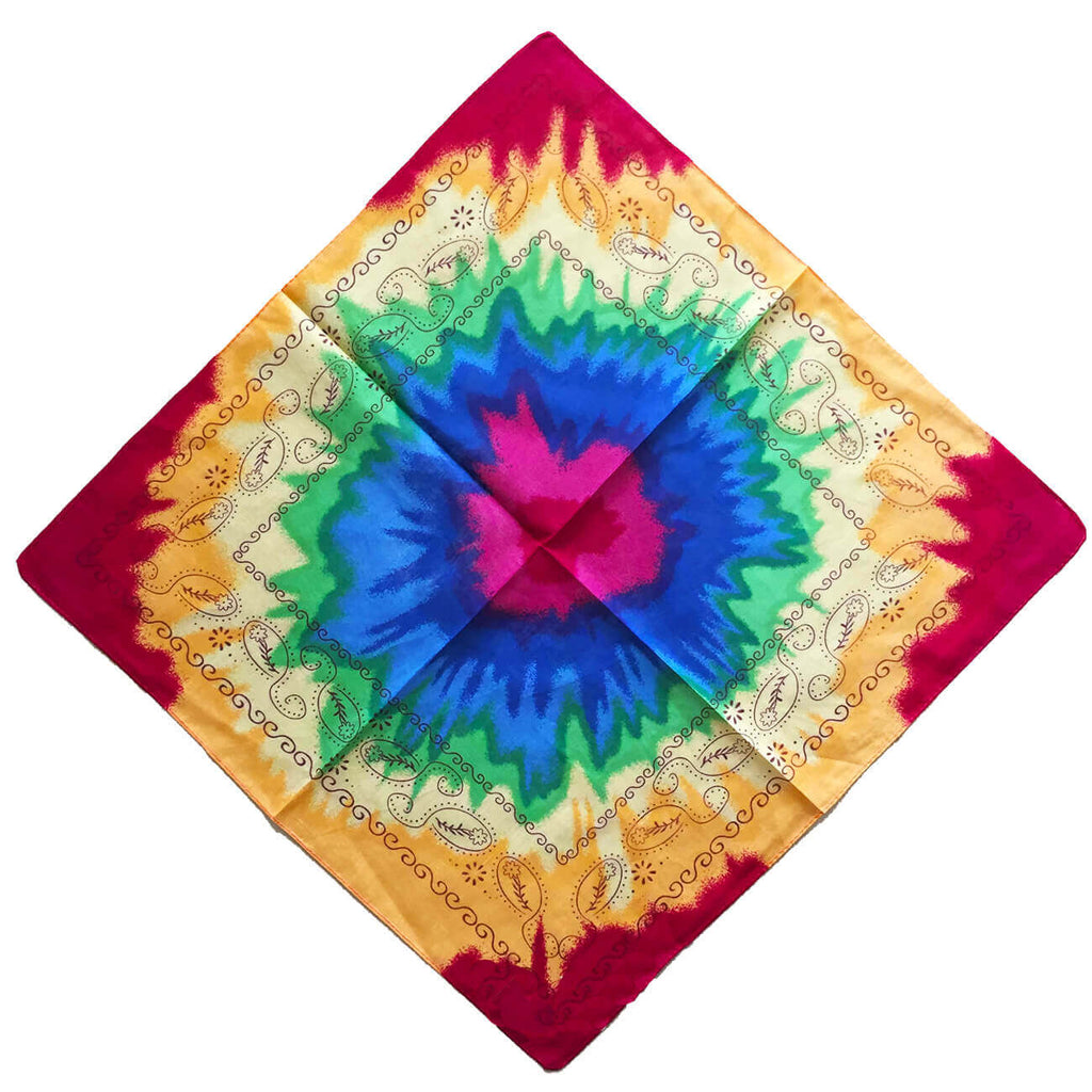 12 Pack Tie Dye Rainbow Bandanas Cotton Colorful Paisley Bandanas Head ...